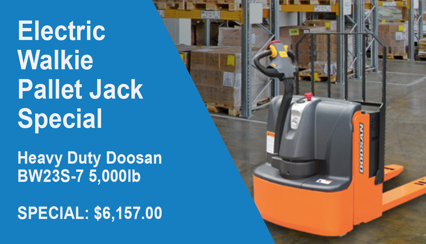 Heavy Duty Electric Doosan BW23S-7 5,000lb Load Capacity Walkie Pallet Jack